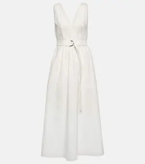 Brunello Cucinelli Pleated Maxi Dress - White