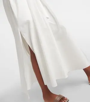 Brunello Cucinelli Pleated Maxi Dress - White