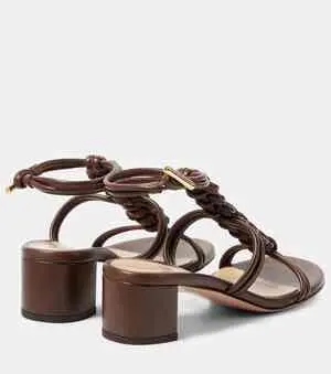 GIANVITO ROSSI Capua 45 Braided Leather Sandals