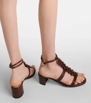GIANVITO ROSSI Capua 45 Braided Leather Sandals