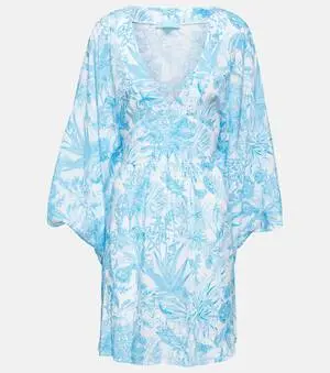 Melissa Odabash Grace Floral Minidress - Blue