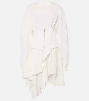 Acne Studios Asymmetric Cotton Jersey Corset Dress