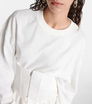 Acne Studios Asymmetric Cotton Jersey Corset Dress