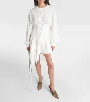 Acne Studios Asymmetric Cotton Jersey Corset Dress