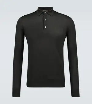 Loro Piana Ml Long-sleeved Wool Polo Shirt - Brown