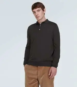Loro Piana Ml Long-sleeved Wool Polo Shirt - Brown