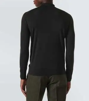 Loro Piana Ml Long-sleeved Wool Polo Shirt - Brown
