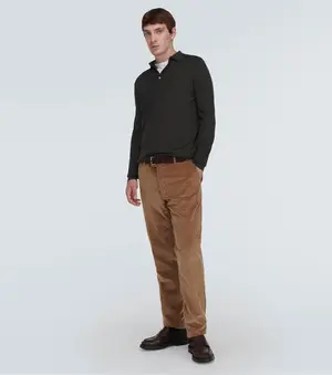 Loro Piana Ml Long-sleeved Wool Polo Shirt - Brown