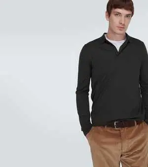 Loro Piana Ml Long-sleeved Wool Polo Shirt - Brown