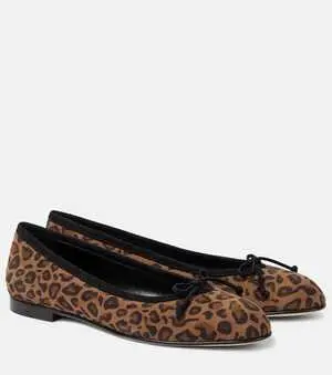 Manolo Blahnik Veralli Leopard-print Ballet Flats