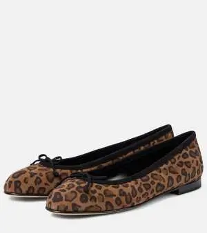 Manolo Blahnik Veralli Leopard-print Ballet Flats