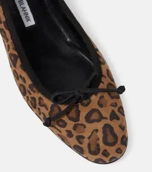 Manolo Blahnik Veralli Leopard-print Ballet Flats