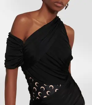 MARINE SERRE Ruched Jersey Minidress