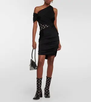 MARINE SERRE Ruched Jersey Minidress