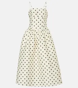 SELF-PORTRAIT Polka Dot Taffeta Corset Dress
