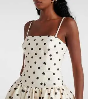 SELF-PORTRAIT Polka Dot Taffeta Corset Dress