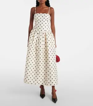 SELF-PORTRAIT Polka Dot Taffeta Corset Dress