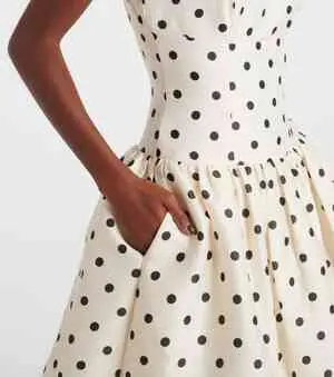 SELF-PORTRAIT Polka Dot Taffeta Corset Dress