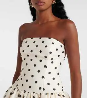 SELF-PORTRAIT Polka Dot Taffeta Corset Dress
