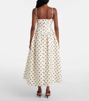 SELF-PORTRAIT Polka Dot Taffeta Corset Dress