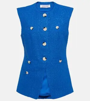 Veronica Beard Tamara Cotton-blend Tweed Vest
