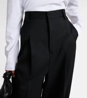 AMI Paris High-rise Wool Wide-leg Pants