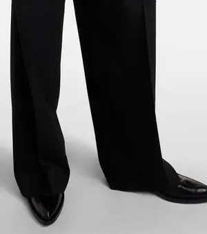 AMI Paris High-rise Wool Wide-leg Pants