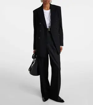 AMI Paris High-rise Wool Wide-leg Pants