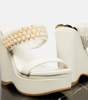JIMMY CHOO Amoure Wedge 130 Leather Sandals