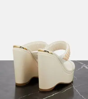 JIMMY CHOO Amoure Wedge 130 Leather Sandals