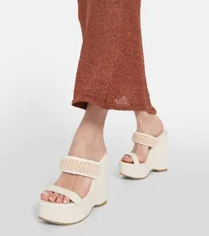 JIMMY CHOO Amoure Wedge 130 Leather Sandals