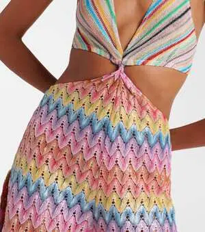 Missoni Zigzag Cotton-blend Lame Halterneck Jumpsuit