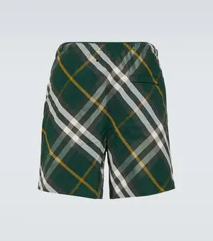 Burberry Check Swim Trunks - Green
