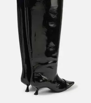 GANNI Eyelet Faux Leather Knee-high Boots