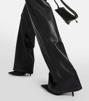 Y/project Wide-leg Belted Polyurethane Trousers
