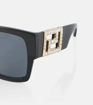 Versace Greca Embellished Oversized Sunglasses