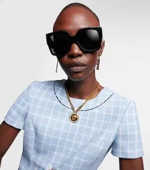 Versace Greca Embellished Oversized Sunglasses