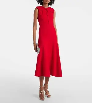 Roland Mouret Wool Crepe Midi Dress