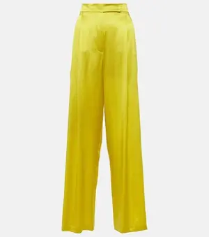Max Mara Fiesta Wide-leg Silk Pants - Yellow