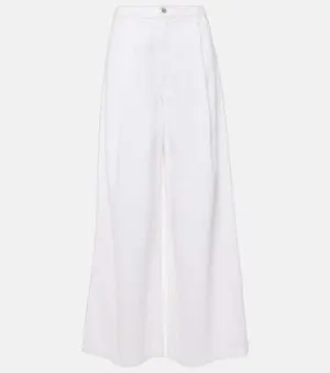 AGOLDE Ellis Low-rise Wide-leg Jeans In Milkshake