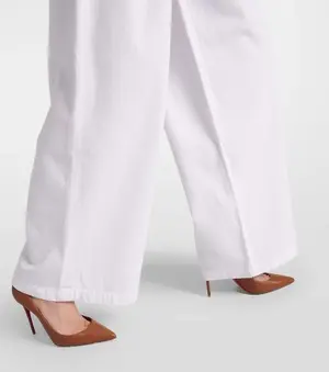 AGOLDE Ellis Low-rise Wide-leg Jeans In Milkshake