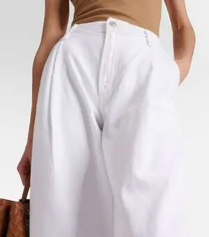 AGOLDE Ellis Low-rise Wide-leg Jeans In Milkshake