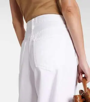 AGOLDE Ellis Low-rise Wide-leg Jeans In Milkshake