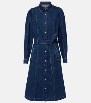 7 For All Mankind Denim Midi Shirt Dress