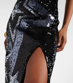 Balmain Sequined Side-slit Maxi Dress