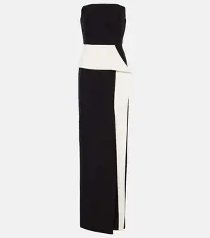 Roland Mouret Strapless Crepe Gown - Black