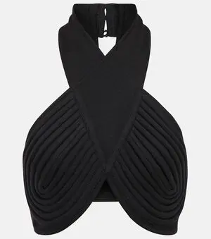 Gabriela Hearst Eris Halterneck Wool Bralette - Black