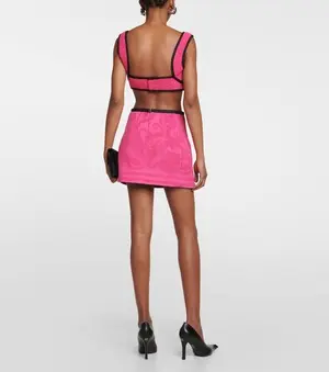 MARINE SERRE Jacquard Cotton Miniskirt - Pink