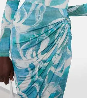 LOUISA BALLOU Printed Midi Skirt