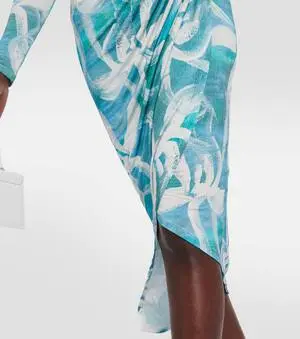 LOUISA BALLOU Printed Midi Skirt
